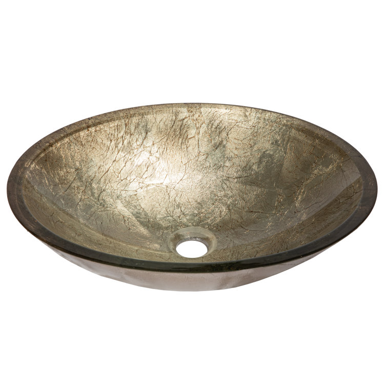 EdenBath Champagne Foil Oval Glass Vessel Sink | Wayfair.ca