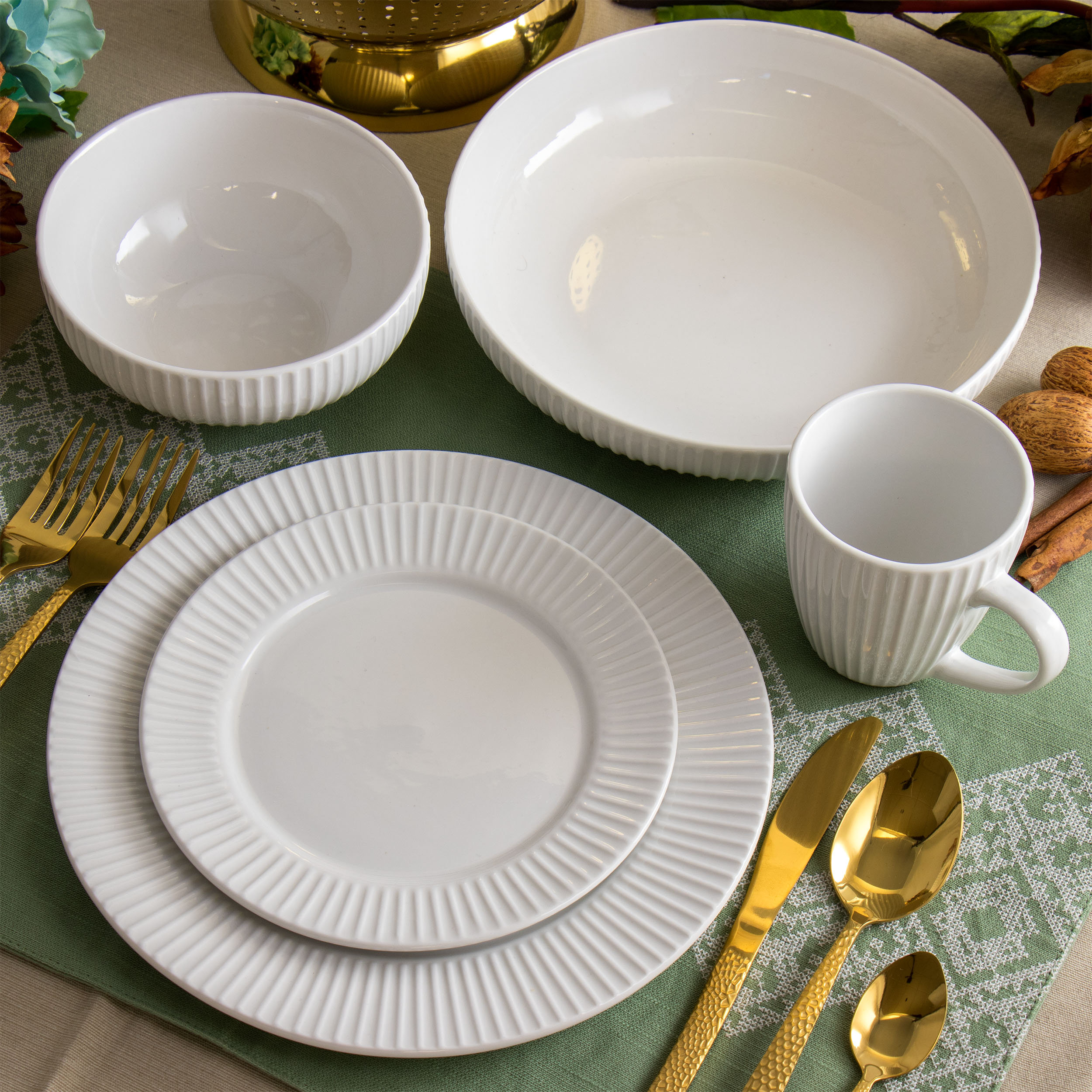 Elama Elle 18 Piece Dinnerware Set, Service for 4 & Reviews | Wayfair