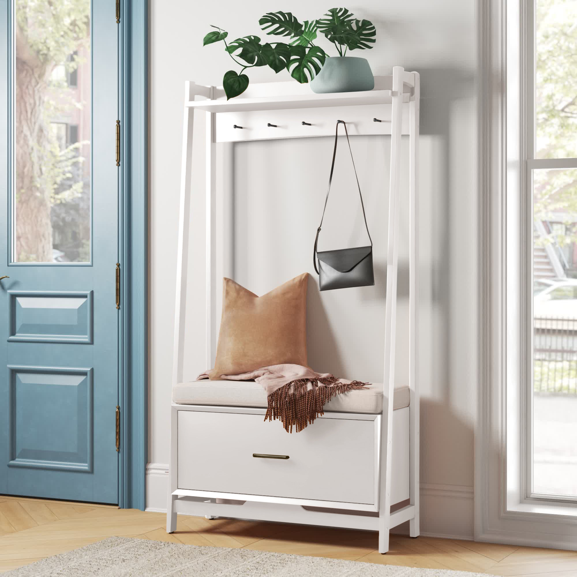 Wade Logan® Union City 36'' Wide Hall Tree with Bench & Reviews | Wayfair