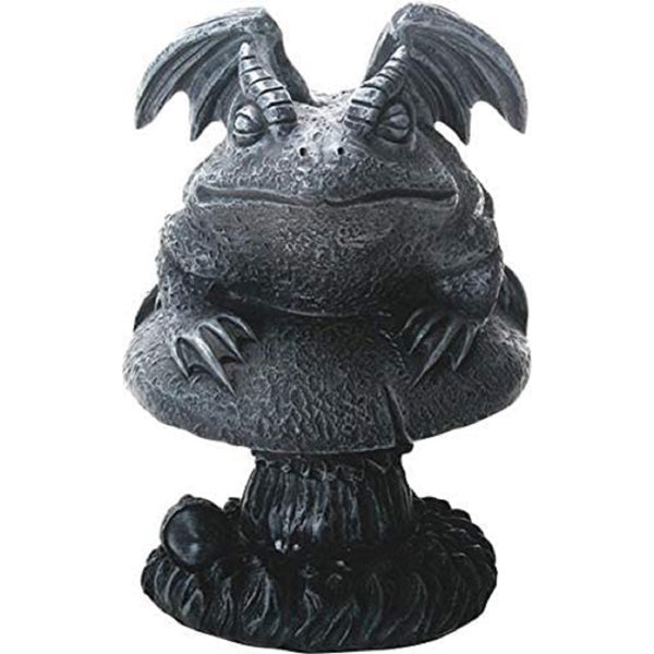 Trinx Ebros Gothic Horned Toad Frog Gargoyle With Wings Crouching On ...