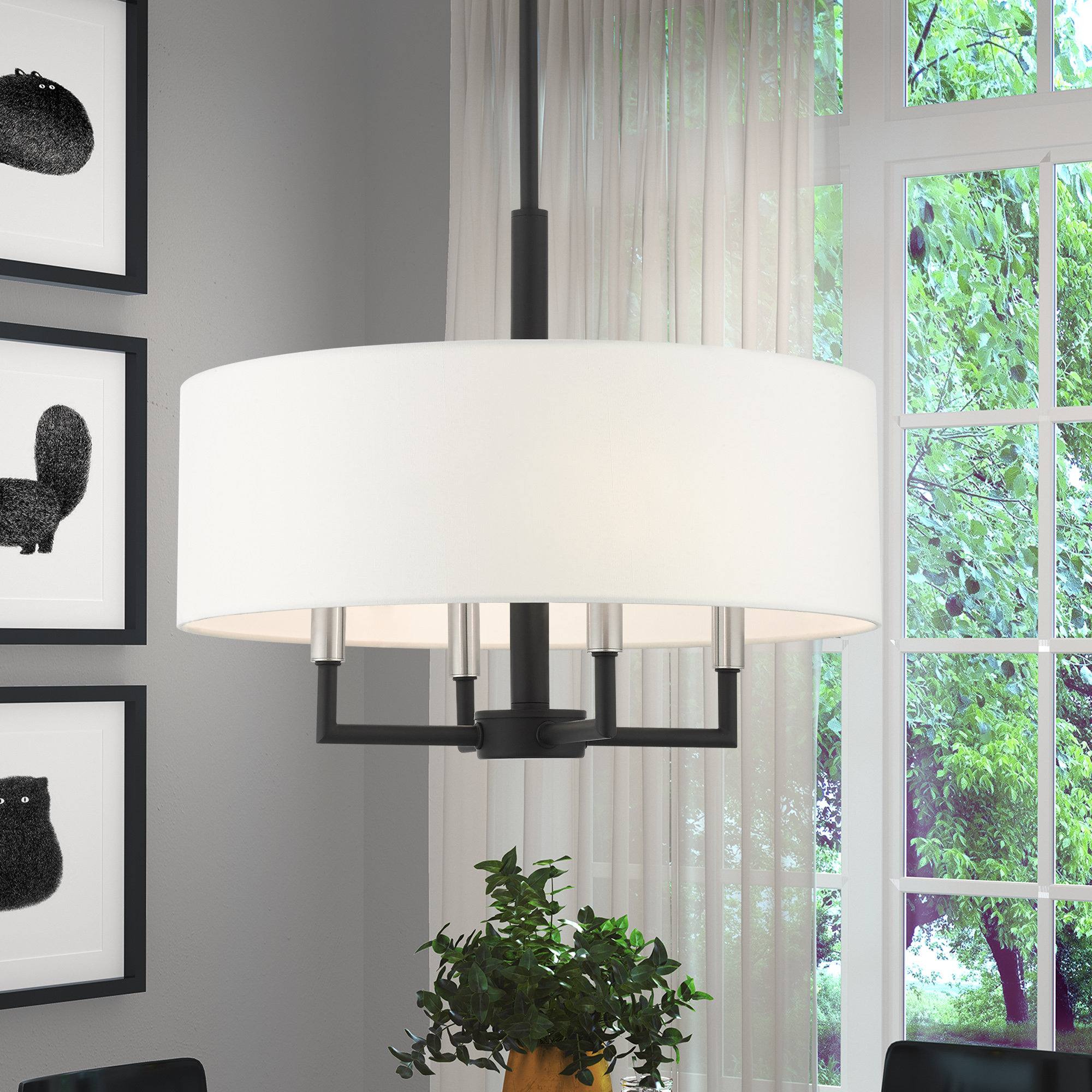 Brayden Studio® Alirah 4 - Light Single Drum Pendant & Reviews | Wayfair