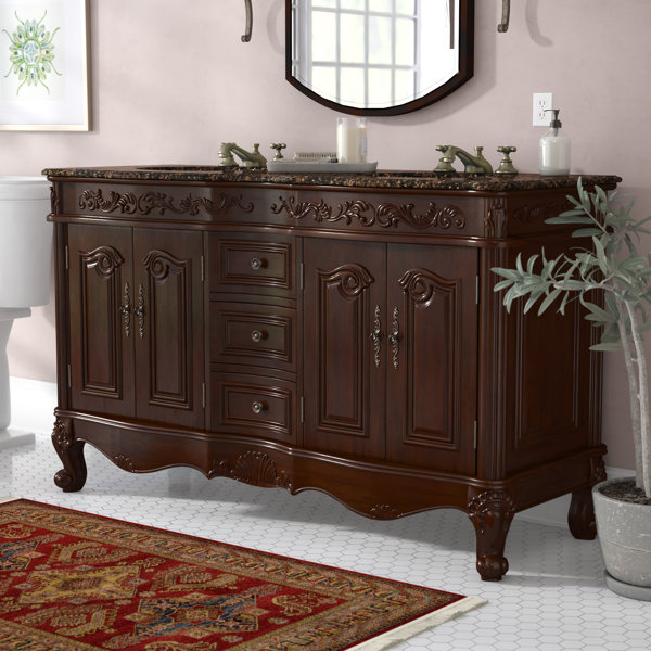 Astoria Grand Gilliam 60'' Free-standing Double Bathroom Vanity with ...