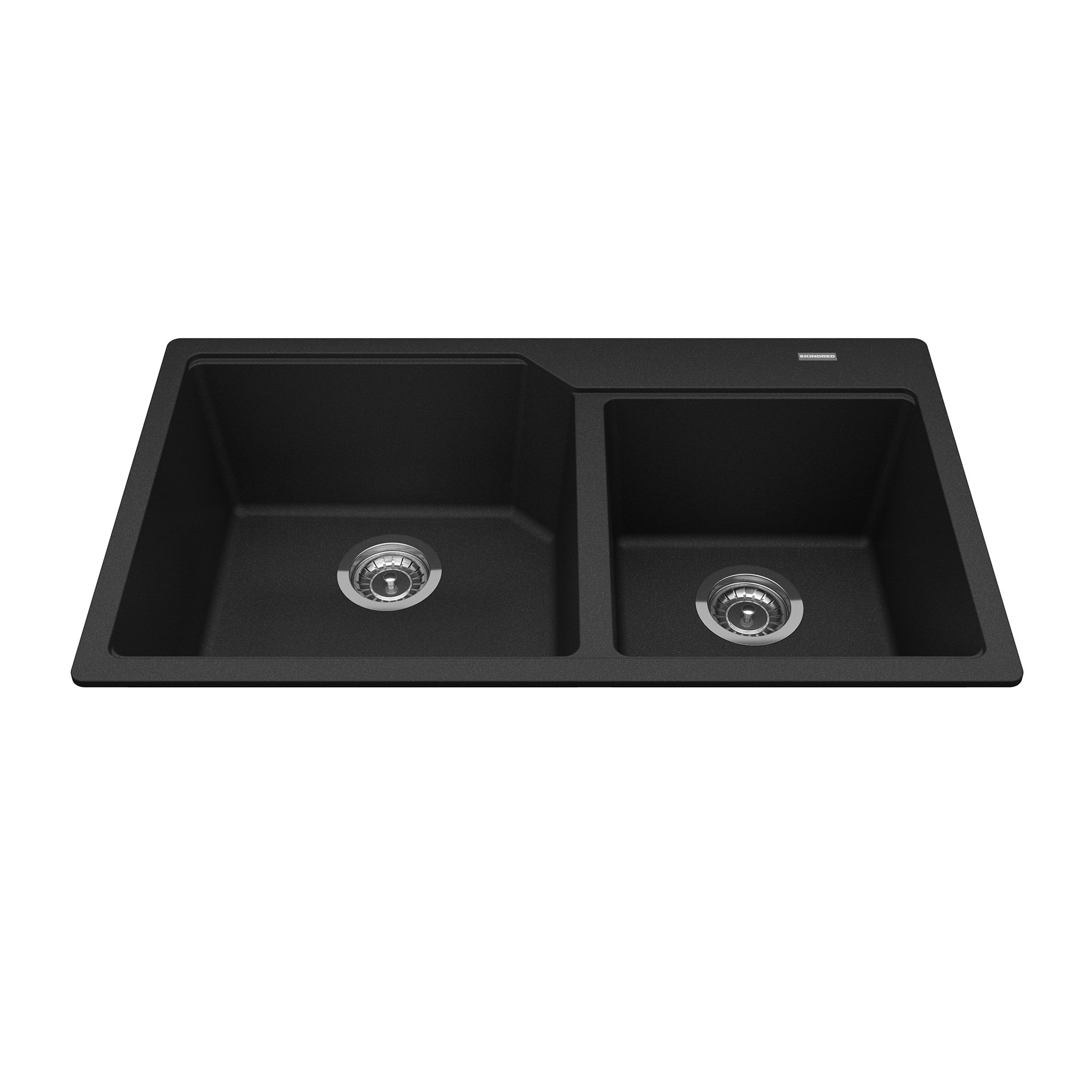 Kindred 19.69'' W Double Bowl Granite Drop-In Kitchen Sink | Wayfair
