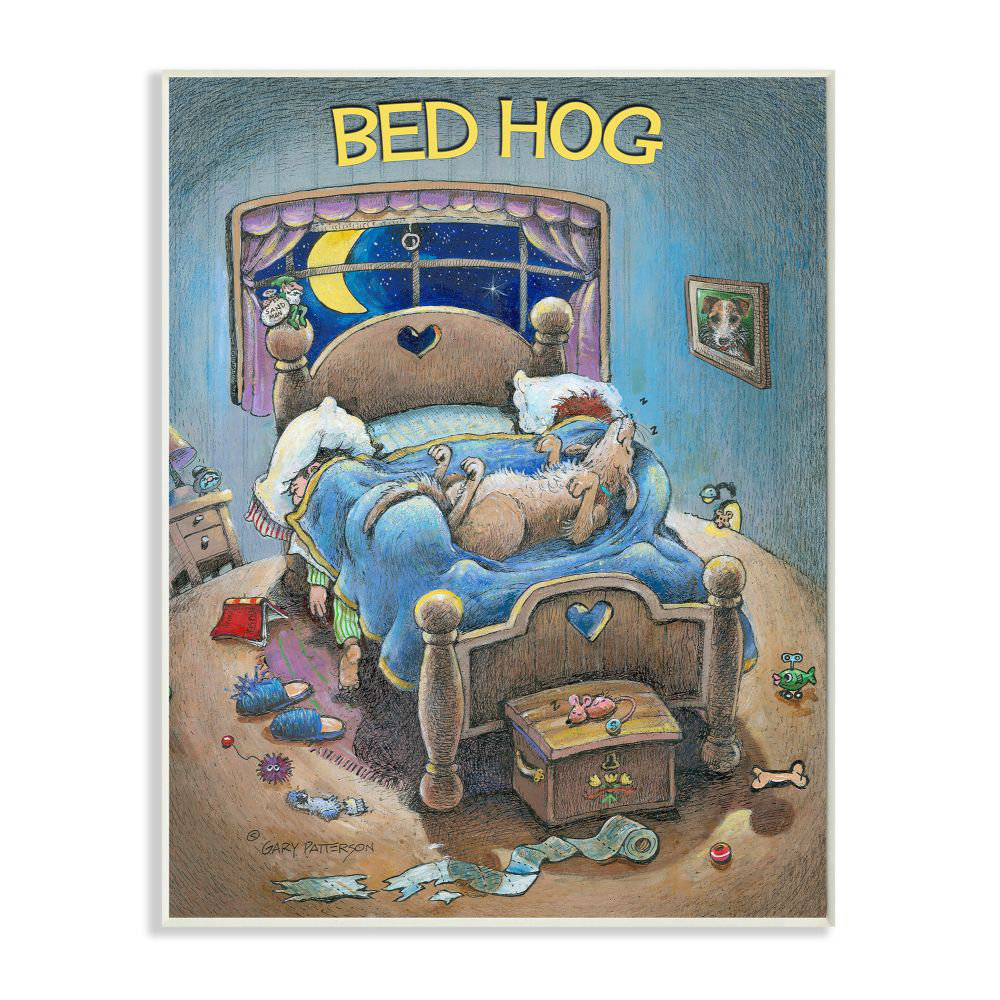 Red Barrel Studio® Bed Hog Funny Pet Dog Cartoon Design by Gary ...