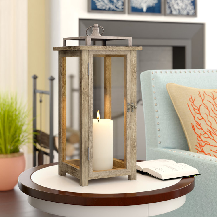 Gracie Oaks Wood Tabletop Lantern & Reviews | Wayfair