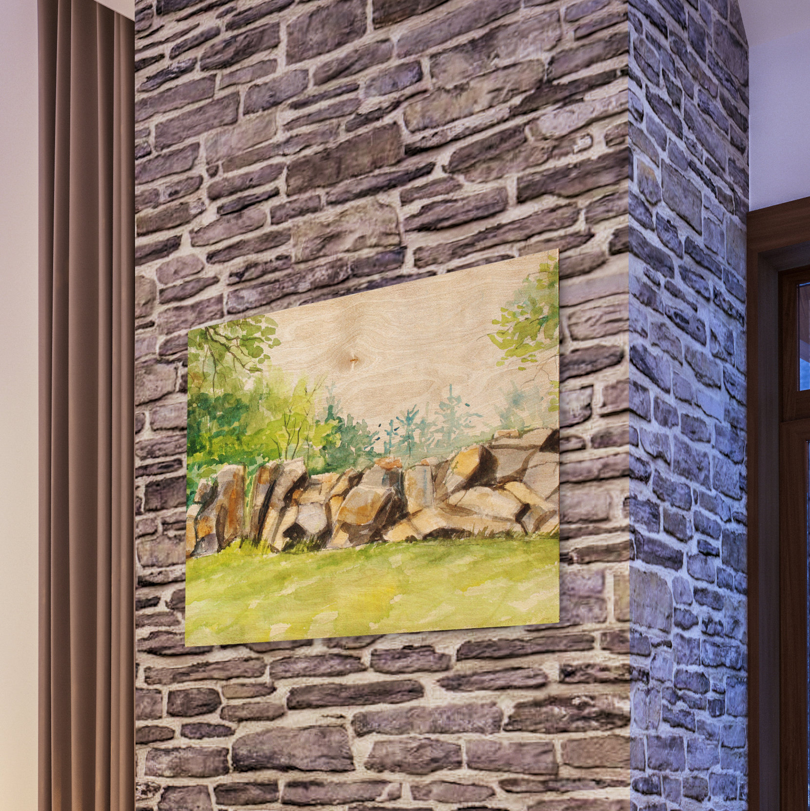 Alcott Hill® Rock Wall - Painting | Wayfair