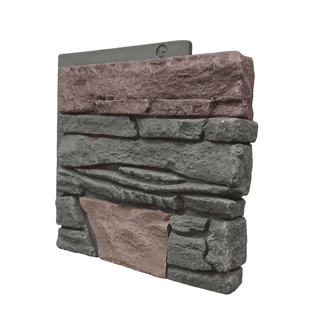 GenStone 12.5" x 12" Stone Wall Paneling in Charcoal/Brown | Wayfair
