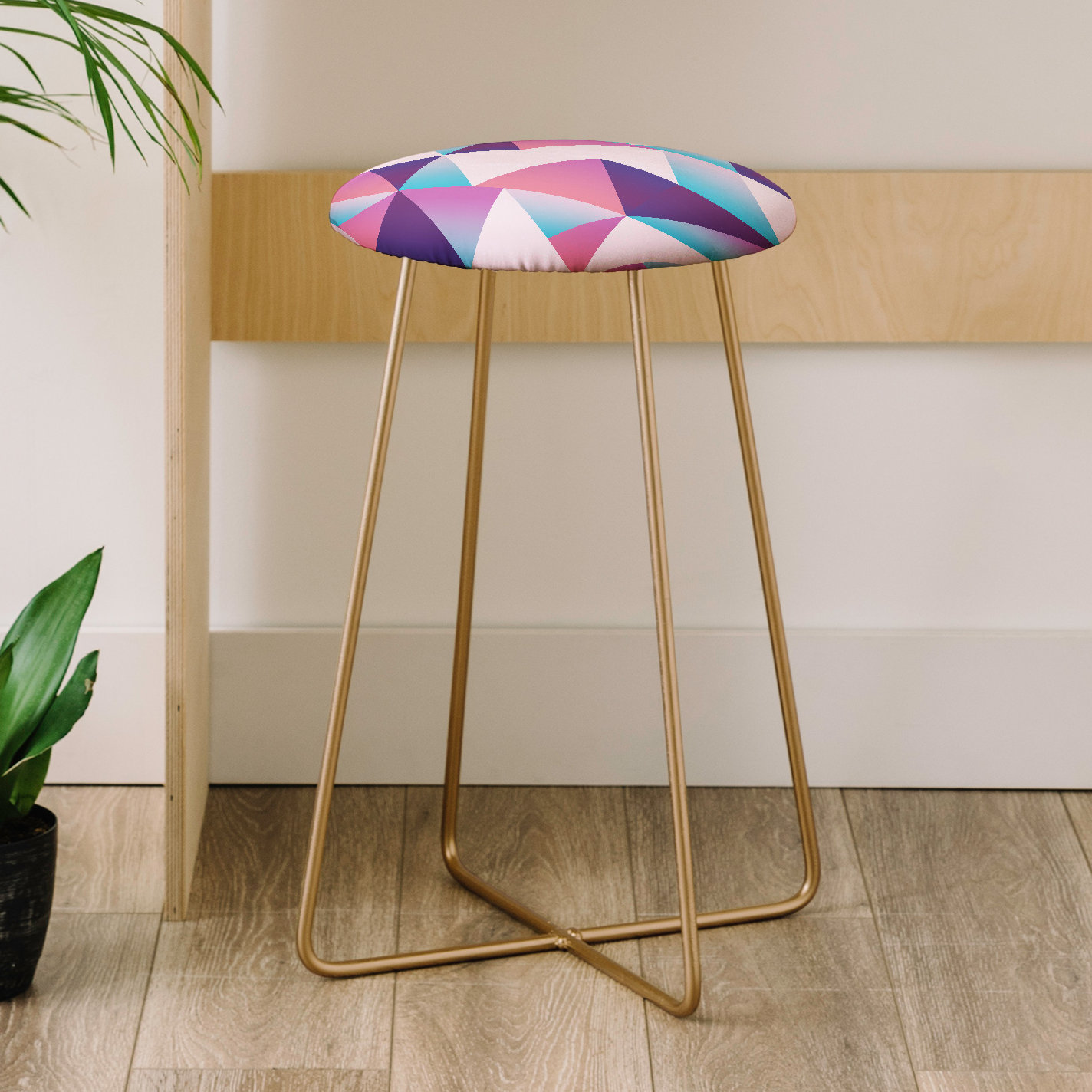 East Urban Home Lara Kulpa Geo Holo 25" Bar Stool | Wayfair