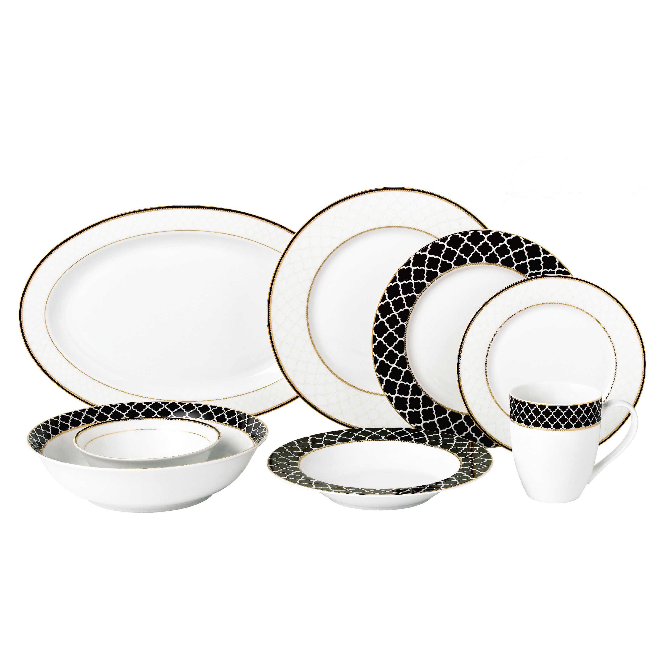 Lorren Home Trends Dinnerware - Set of 50 | Wayfair
