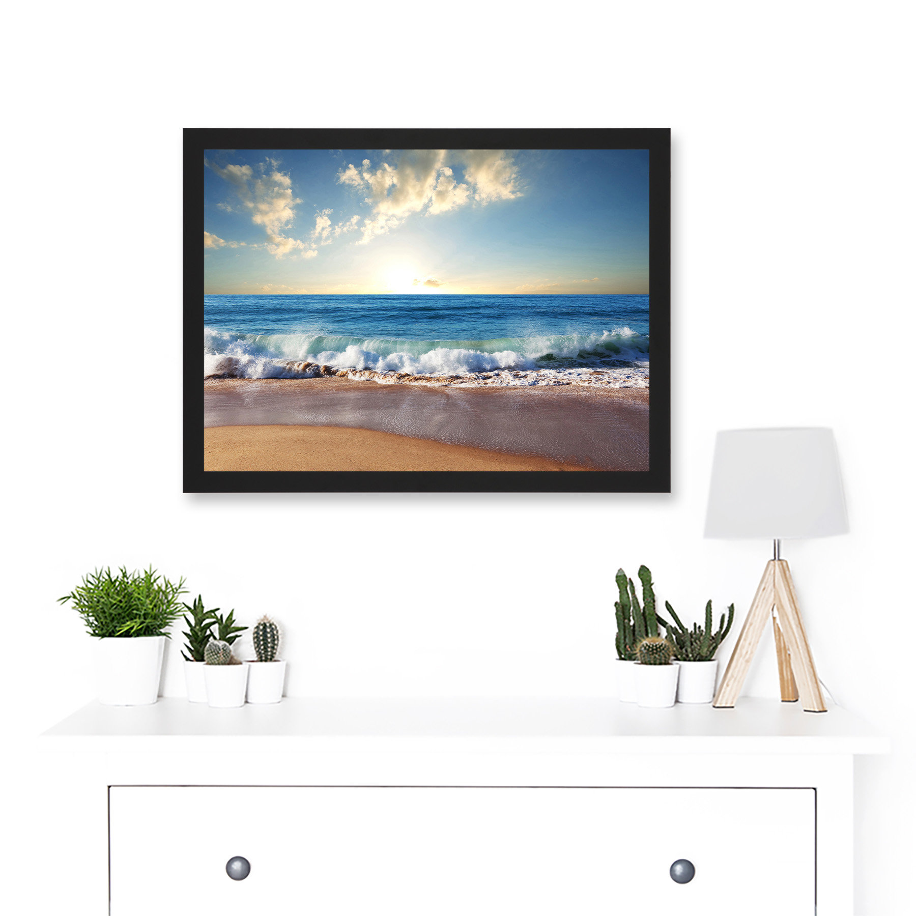 House of Hampton Photo Seascape Beach Sand Ocean Surf Waves Picture ...