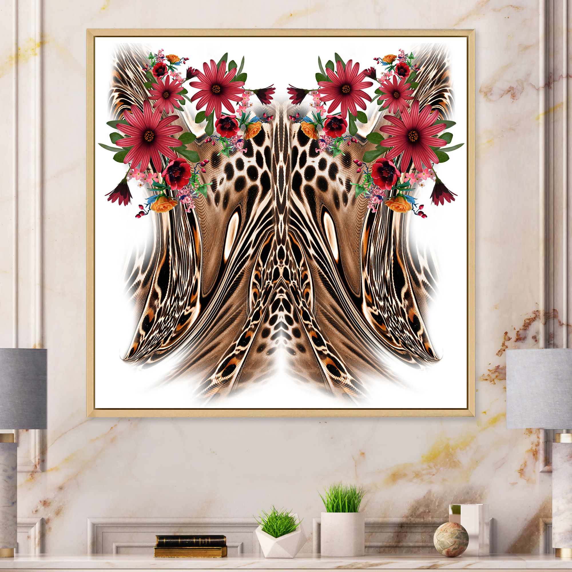 Mercer41 Flower Leopard Flower Leopard - Painting on Canvas | Wayfair