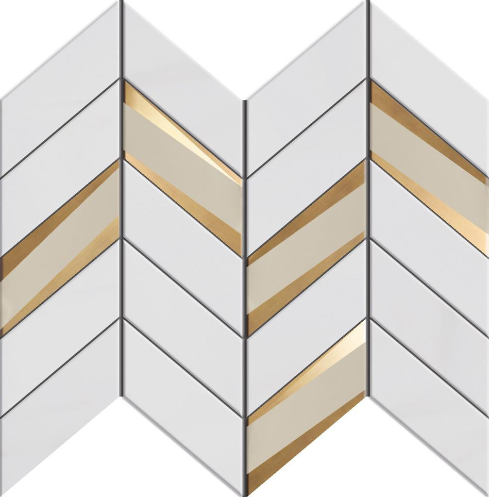 Belluno Designs Vena 2" x 5" Marble Chevron Mosaic Wall Tile | Wayfair