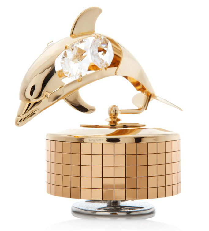 MatashiCrystal Dolphin Music Box Figurine | Wayfair