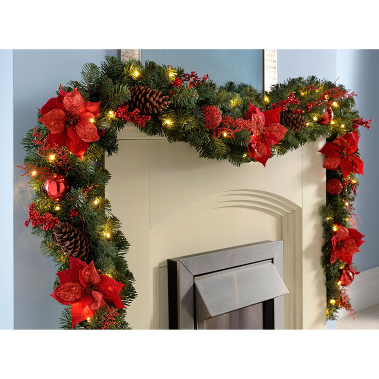 The Seasonal Aisle 9' Extra-Thick Pre-Lit Garland & Reviews | Wayfair.co.uk