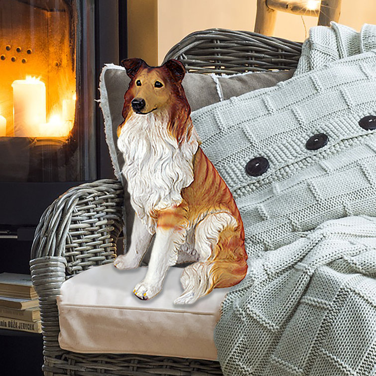 Design Toscano Long - Haired Collie Dog Figurine & Reviews | Wayfair