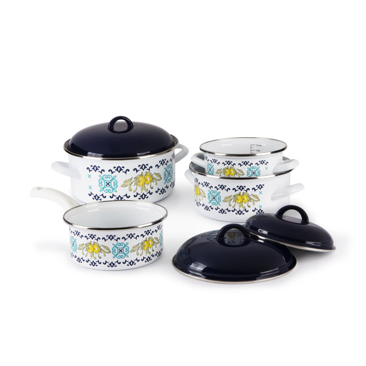 Excelsa Amalfi 7 Piece Enamelware Cookware Set | Wayfair.co.uk