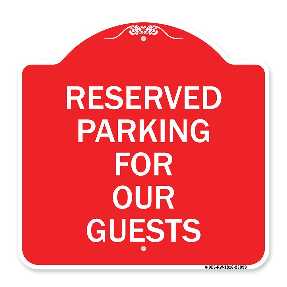 Signmission Designer Series Sign - Reserved Parking For Guests | Red ...