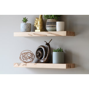 Loon Peak® Ginny 2-Piece Maple Solid Wood Floating Shelf & Reviews ...