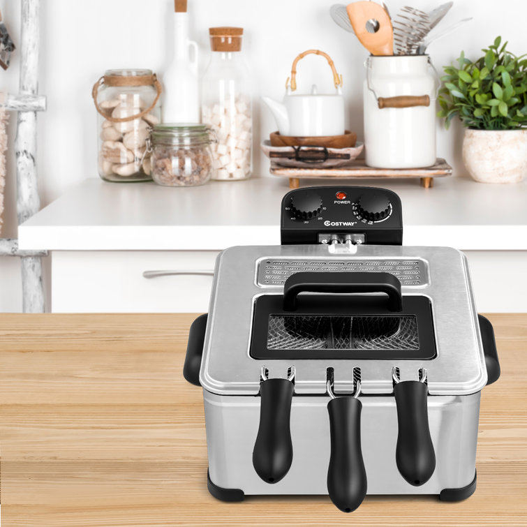 Costway 5 Liter 3 Basket Indoor Turkey Fryer with Timer | Wayfair
