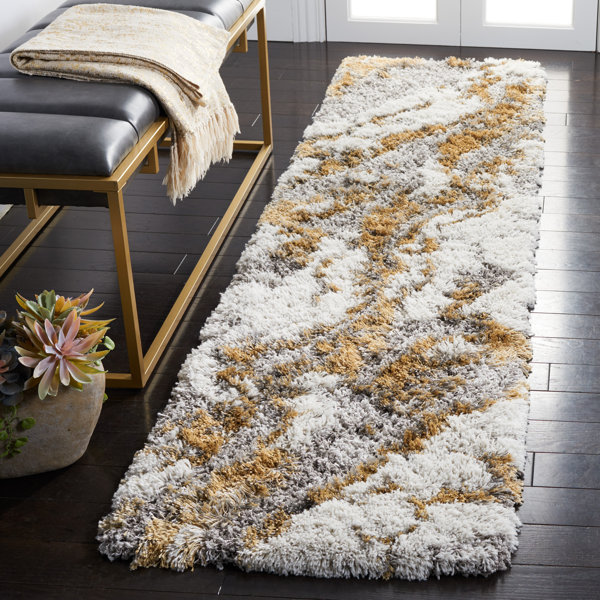 Zipcode Design™ Elser Abstract Area Rug in Ivory/Gray/Gold & Reviews ...