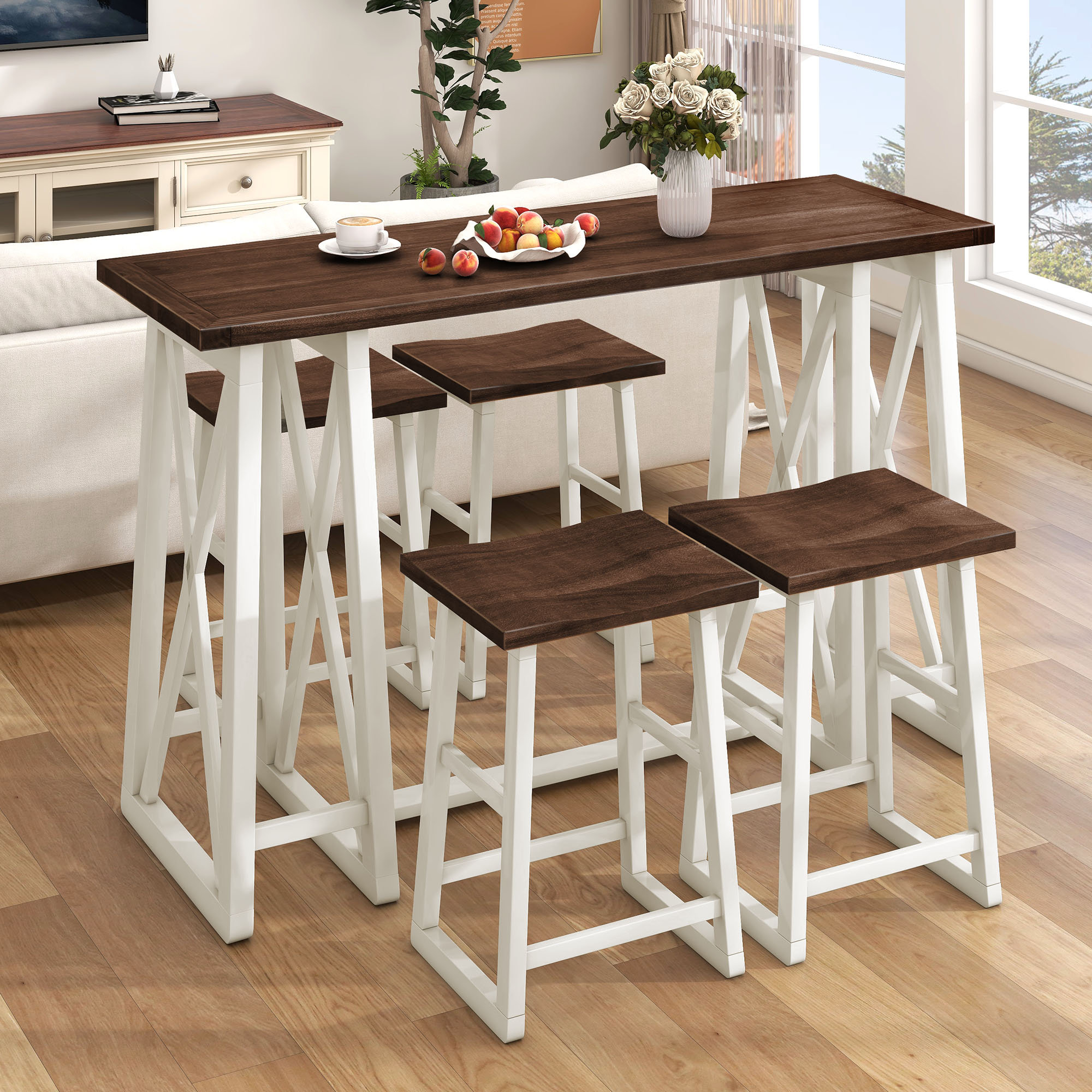 Gracie Oaks Sybrand 4 - Person Counter Height Dining Set | Wayfair
