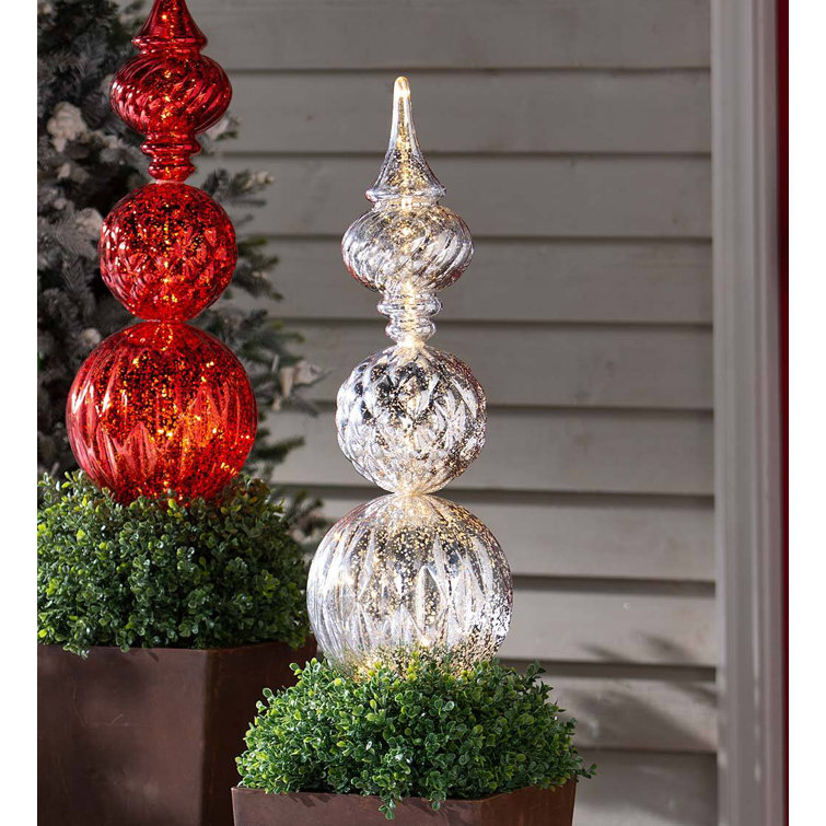 Plow & Hearth Indoor/Outdoor Shatterproof Holiday Lighted Large Finial ...