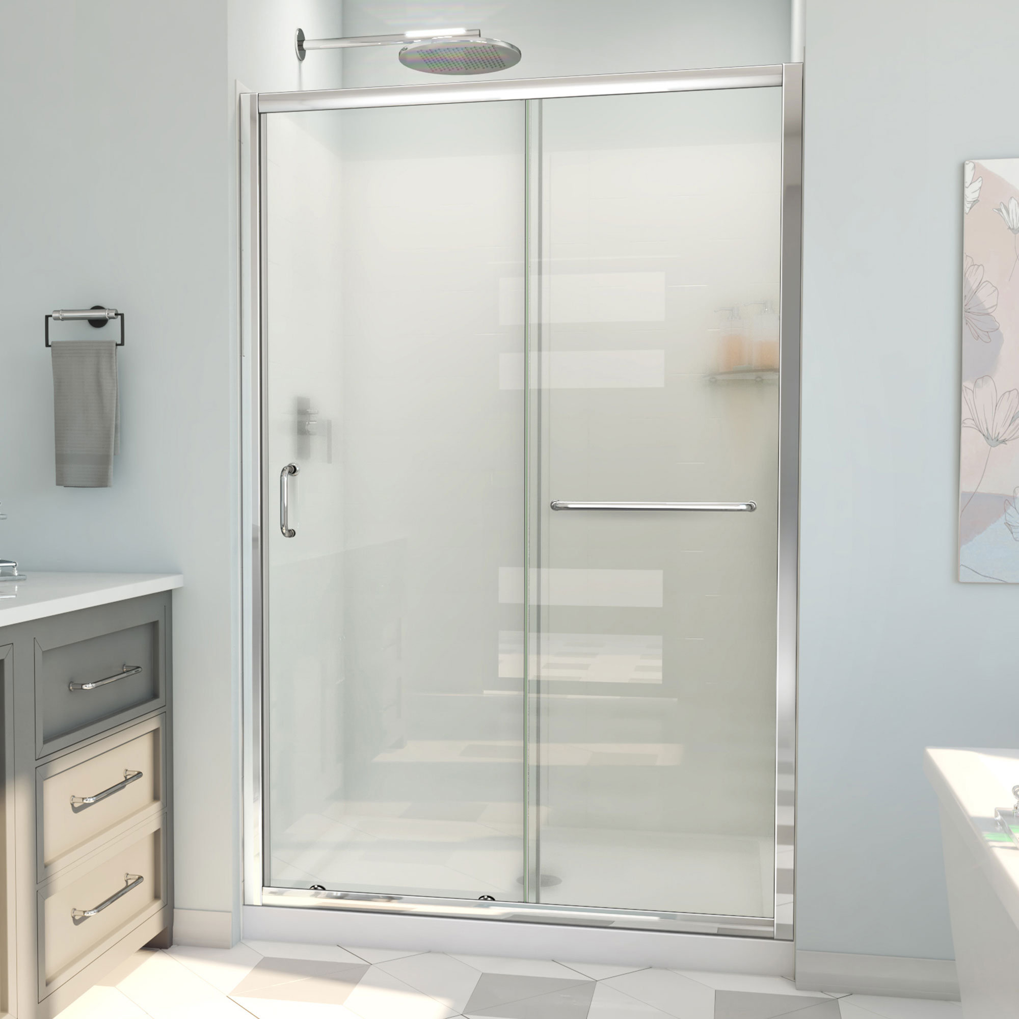 DreamLine 60" W x 36" D x 78" H Semi-Frameless Rectangle Shower Kit ...