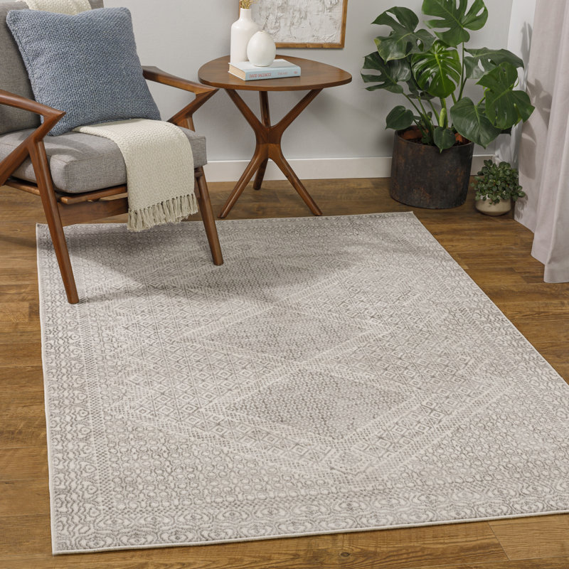 Dakota Fields Dancy Power Loom Performance Beige/Gray Rug & Reviews ...