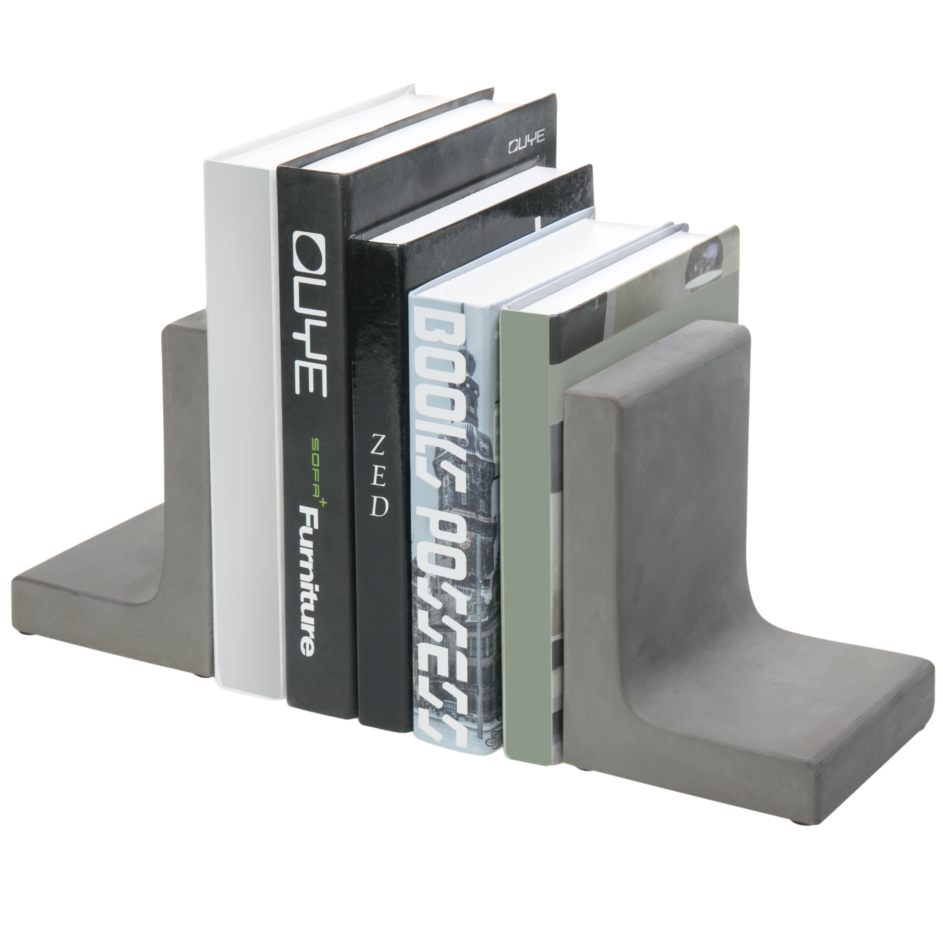17 Stories L-Shaped Non-skid Concrete Bookends & Reviews | Wayfair