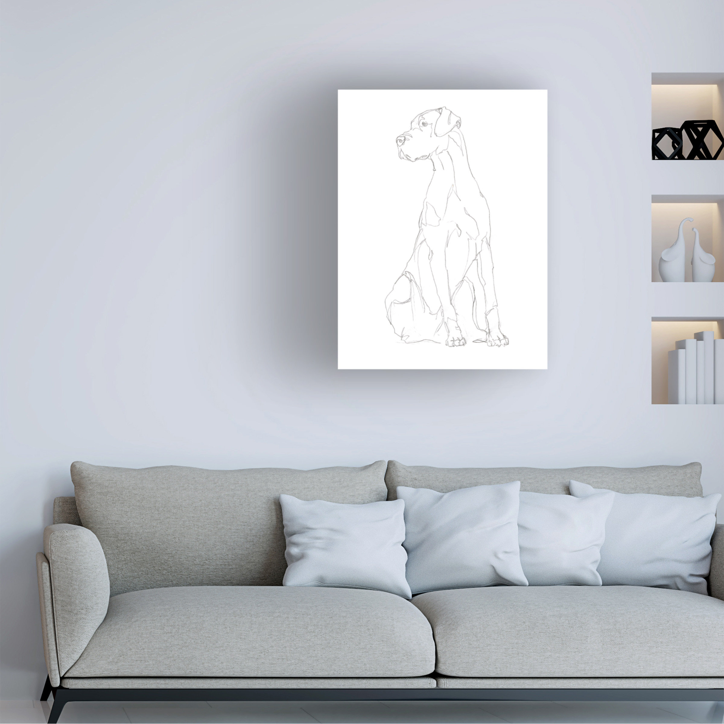 Red Barrel Studio® Dog Contour II Dog Contour II On Canvas by Ethan ...