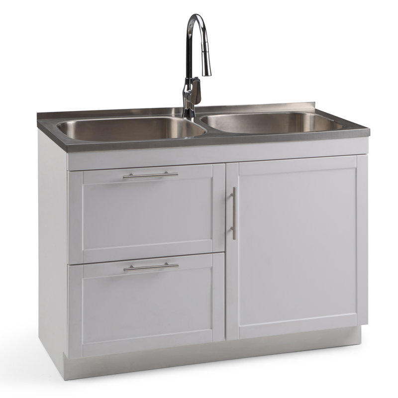 Darby Home Co Bothell 46" x 20" Freestanding Laundry Sink with Faucet ...
