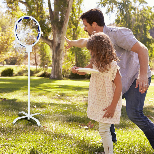 Gymax Outdoor Frisbee Toss Target, Metal Flying Disc Stand W/storage ...