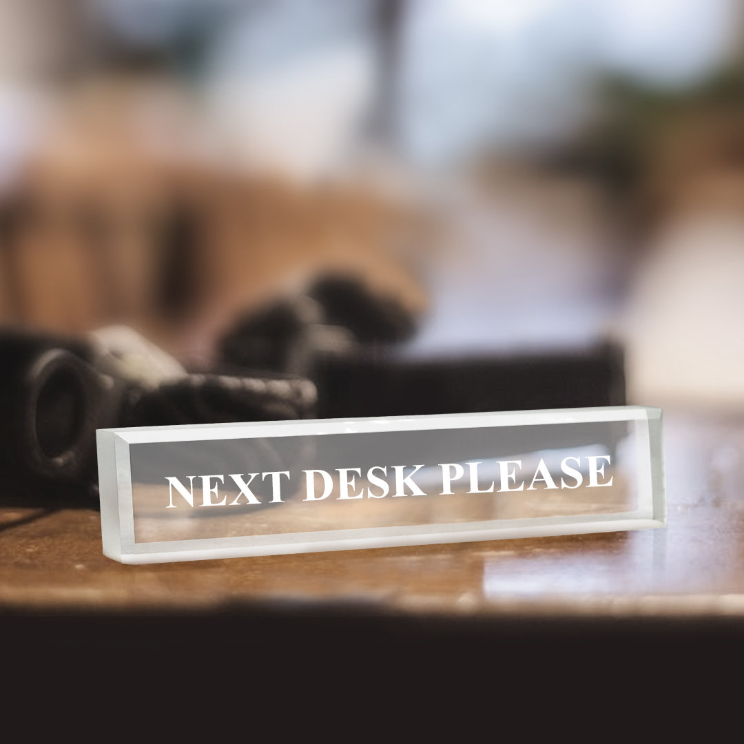 Designs ByLITA Next Desk Please 2" X 8" Clear Acrylic - Office Desk ...