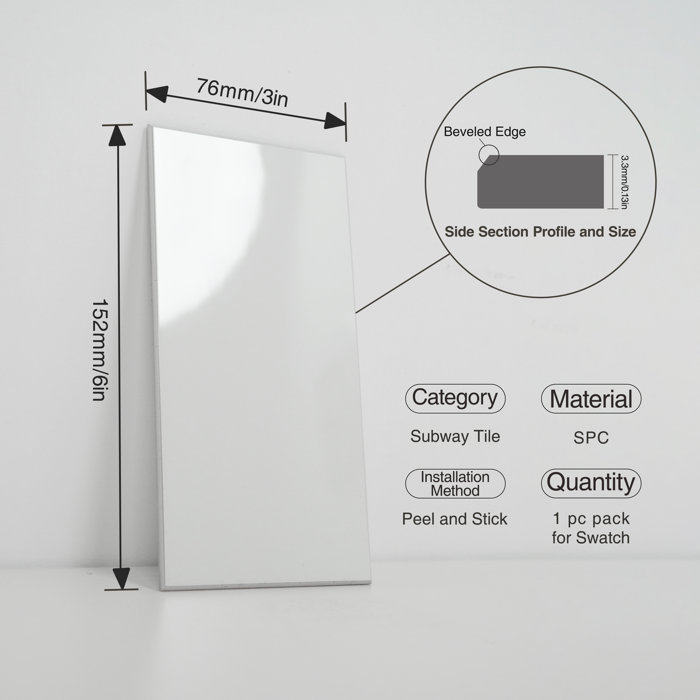 Colamo 12" x 12" PVC Peel & Stick Subway Tile | Wayfair