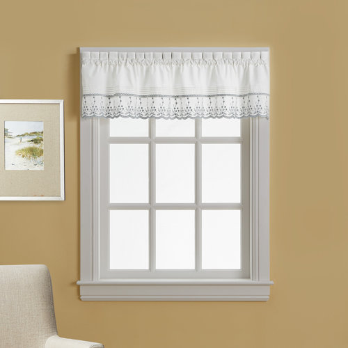 Ophelia & Co. Toph Cotton Tailored 60'' Window Valance in Gray | Wayfair