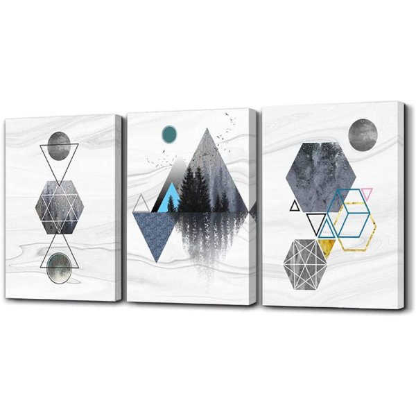 Corrigan Studio® Modern Wall Art Geometric Abstract Wall Art Pictures ...
