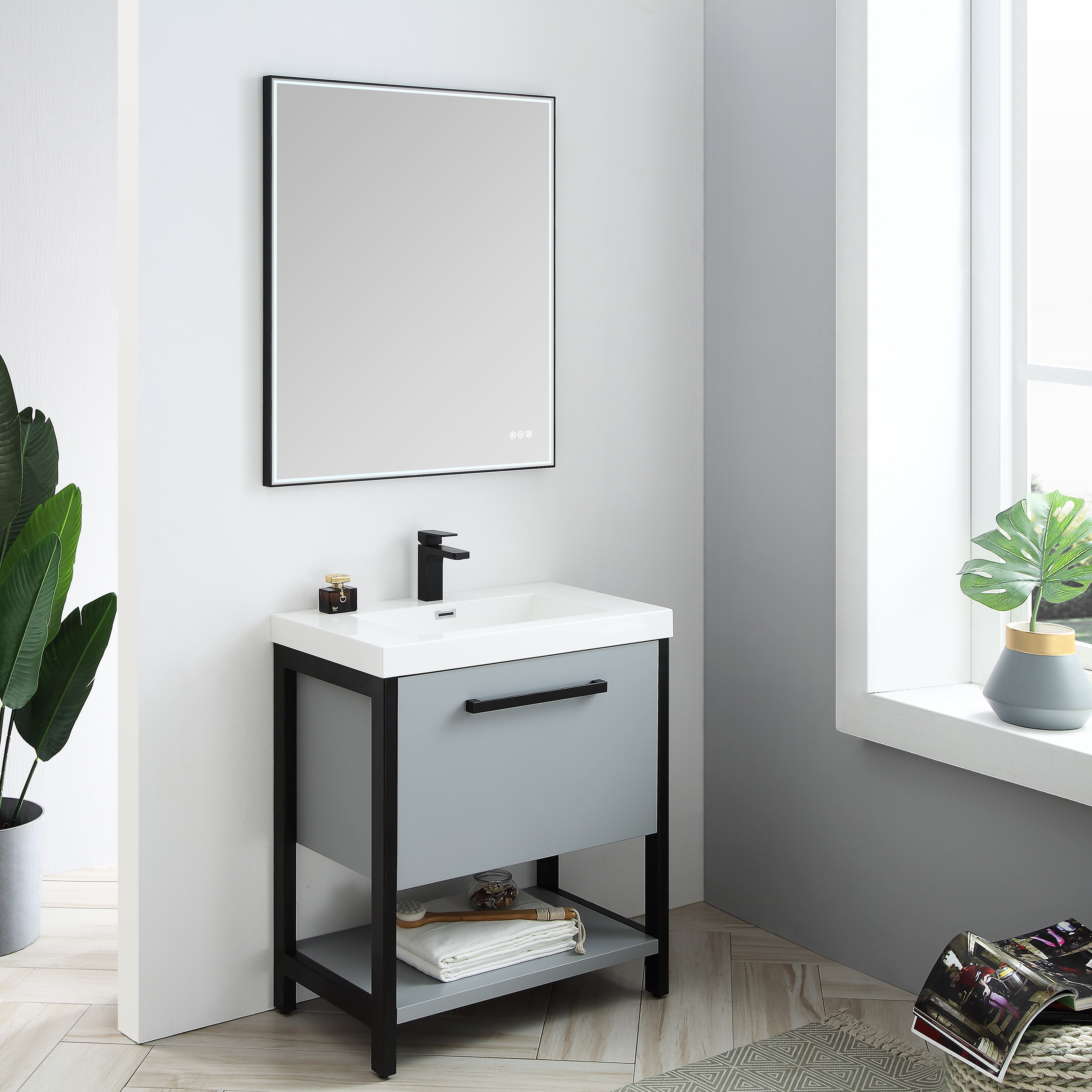 Orren Ellis Herakleitos Waterproof Ergonomic 30" Single Bathroom Vanity ...