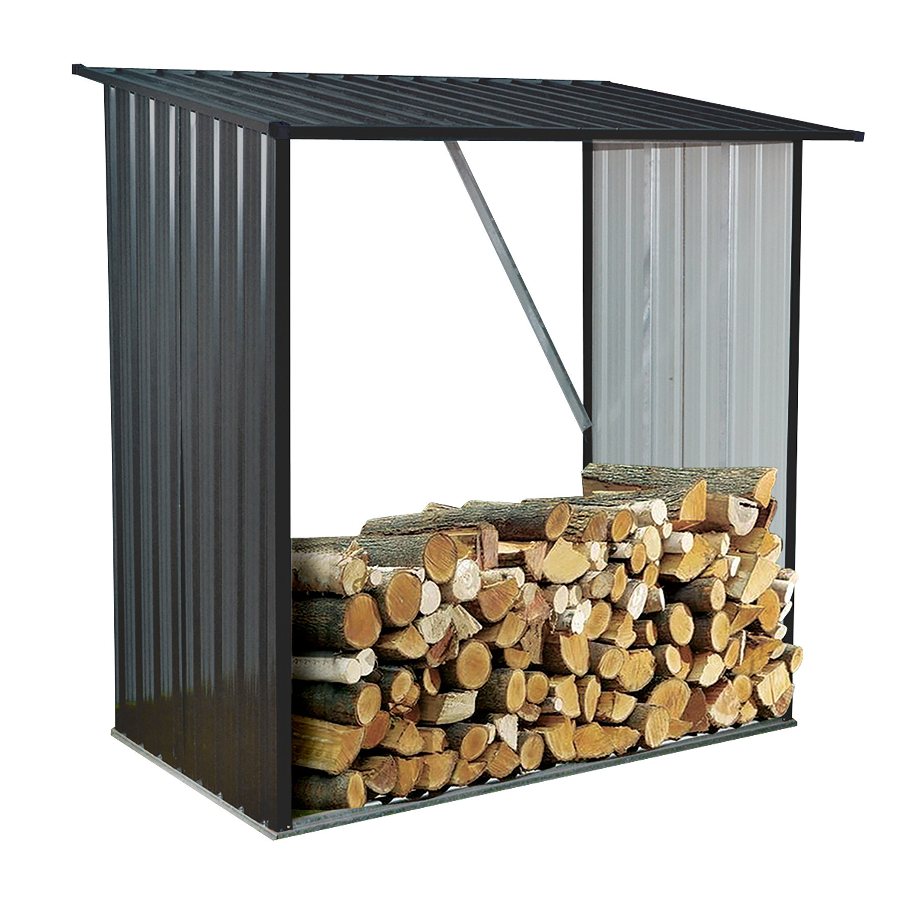 Hanover 64'' W x 35'' D Metal Log Store | Wayfair