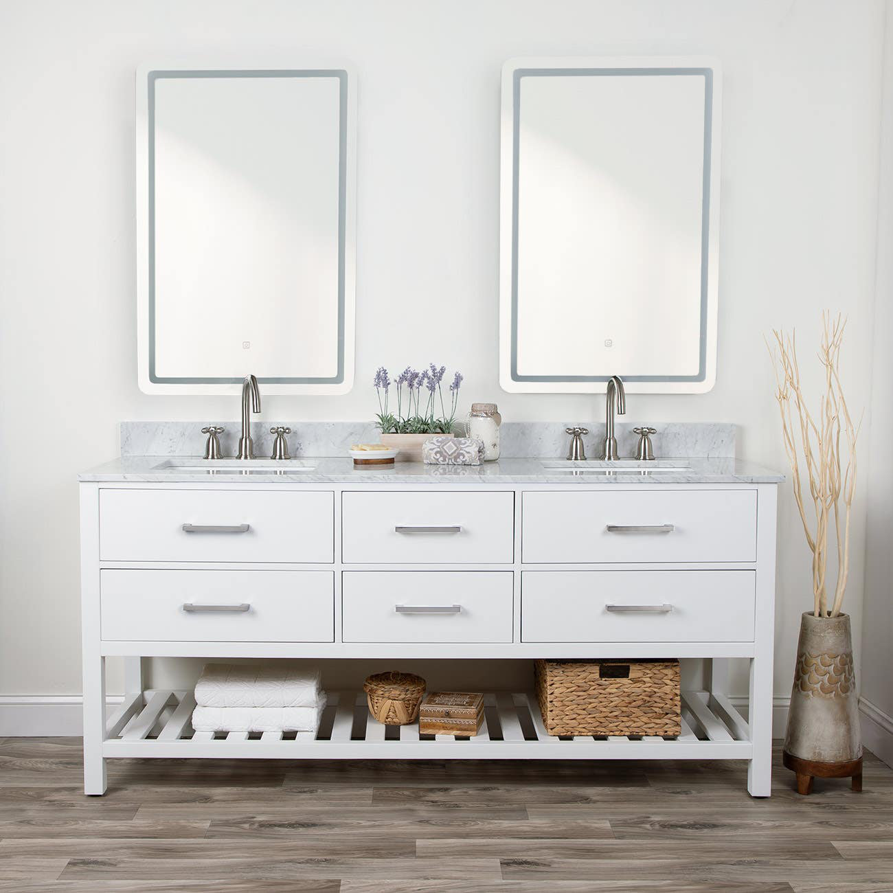Red Barrel Studio® 71.25'' Double Bathroom Vanity | Wayfair
