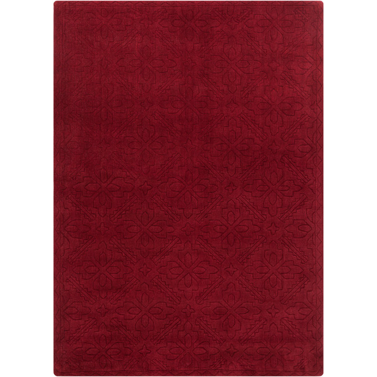 Chandra Int Handmade Wool Burgundy Rug | Wayfair