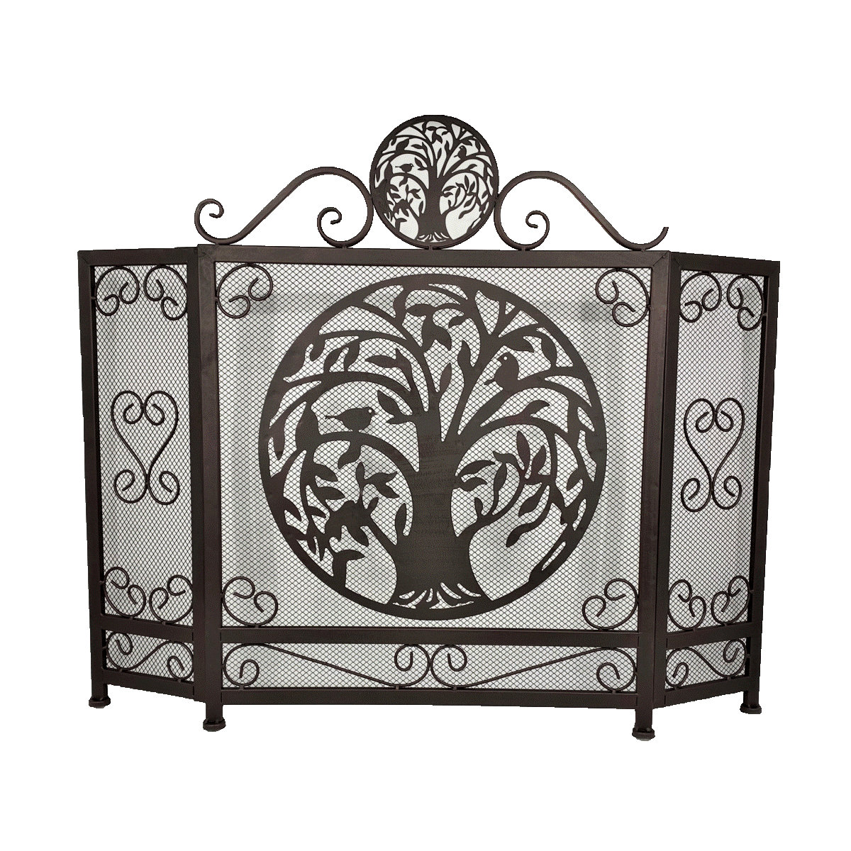 Winston Porter Dark Brown Decorative Tree Of Life Metal Foldable ...