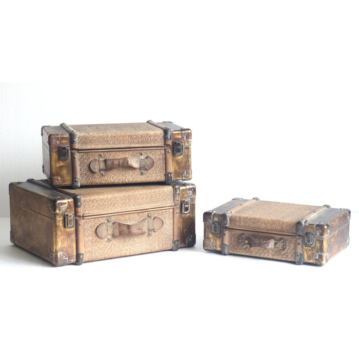 Charlton Home® Rachelle 3 Piece Vintage Trunk Set & Reviews | Wayfair