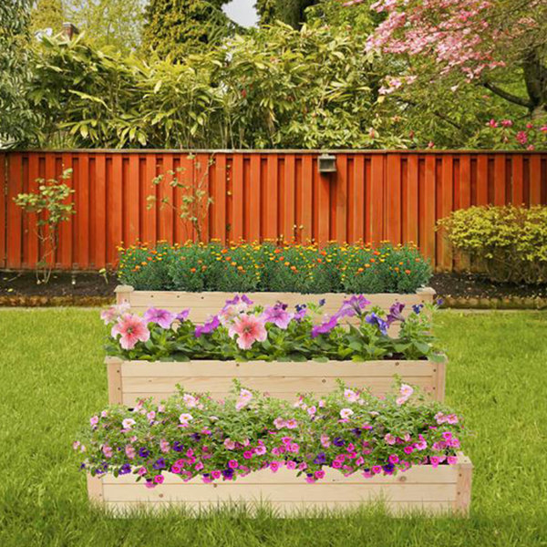 Arlmont & Co. Three Tiered Wood Planting Frame, Fir, Log Colour ...