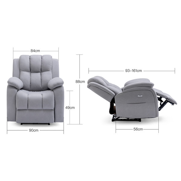 Ebern Designs Henreitta Upholstered Electric Recliner with Footstool ...