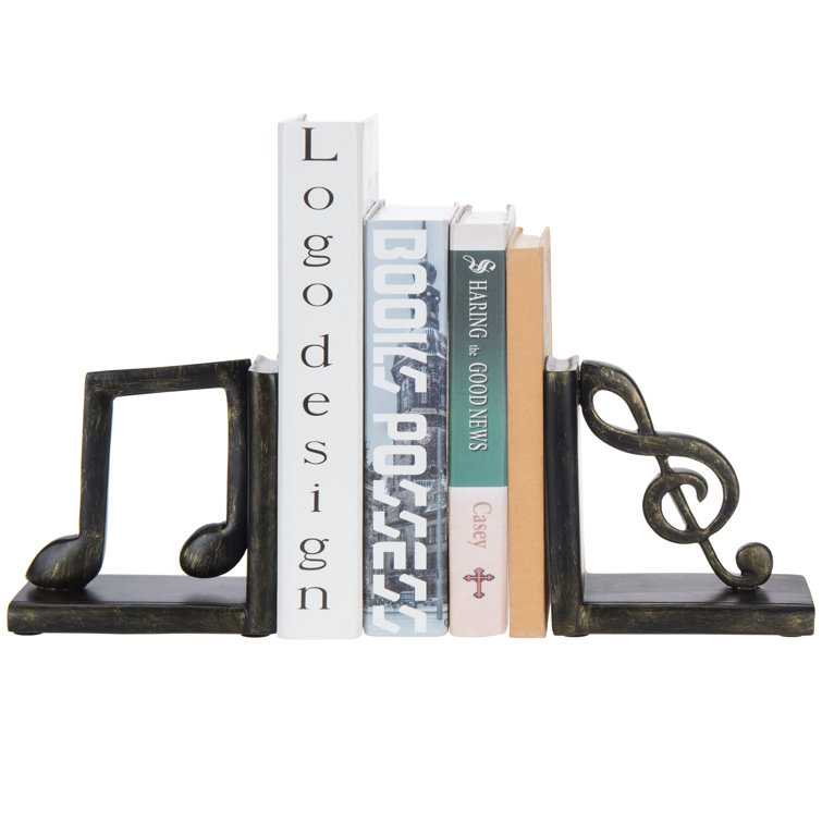 Trinx 2-Piece Musical Note Decorative Resin Bookends & Reviews ...