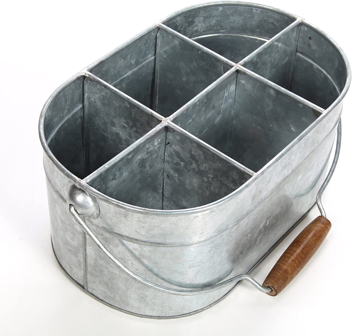 Gracie Oaks Galvanized Flatware Caddy | Wayfair