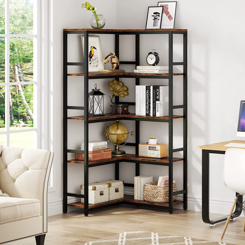 17 Stories Mallet 70.87'' H x 35.43'' W Metal Etagere Bookcase | Wayfair