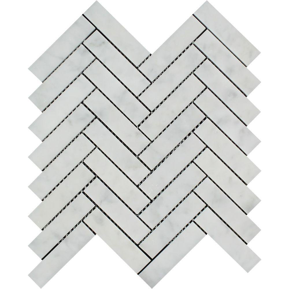 Stone & Tile Shoppe, Inc. Marble Chevron Mosaic Wall & Floor Tile | Wayfair
