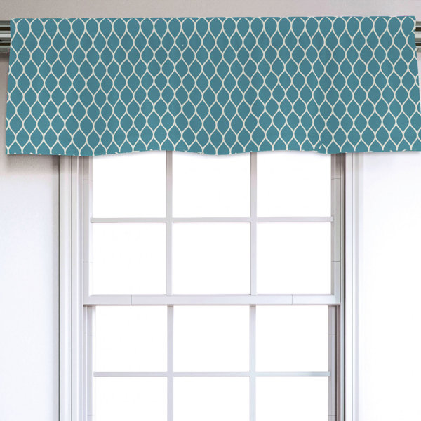 East Urban Home Sateen Ruffled 54'' Window Valance in Blue | Wayfair