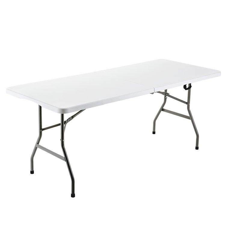 FORUP 71'' Plastic Rectangular Fold-in-Half Portable Folding Table ...
